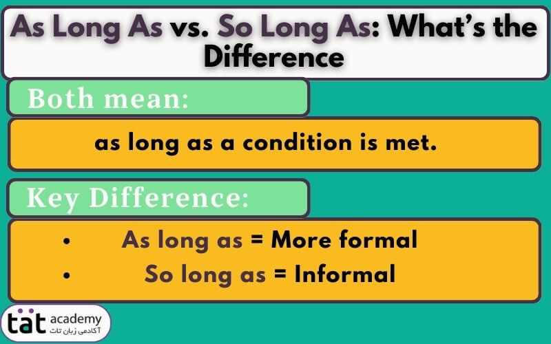 تفاوت های بین as long as و so long as