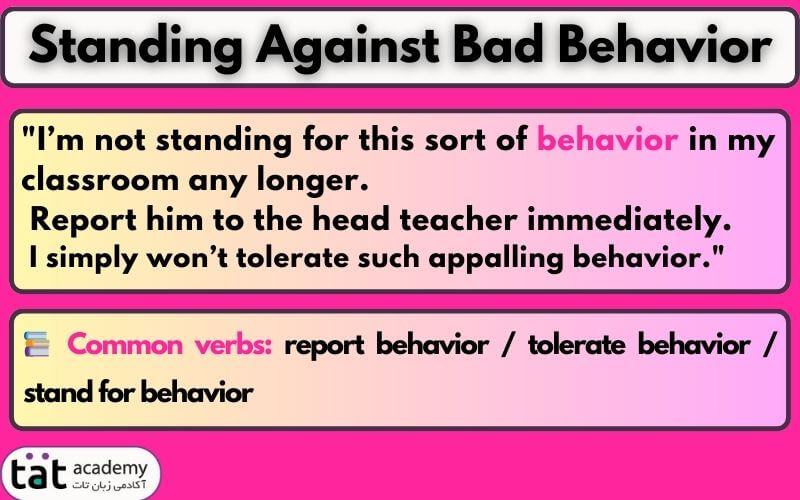 کاربرد، گرامر و کالوکیشن های فعل behavior